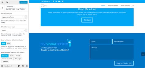 Divi Visual Footer