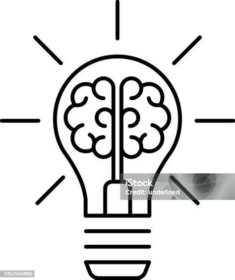 창의적인 아이디어 아이콘입니다 뇌 전구 아이콘 혁신 교육 아이디어 마음 생각 기호 기호 로고 벡터 일러스트 레이 션입니다 개념에 대한 스톡 벡터 아트 및 기타 이미지