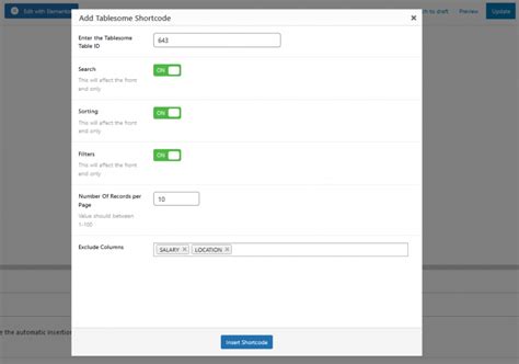 Customizing Table Using Shortcode Builder Helpie Wp