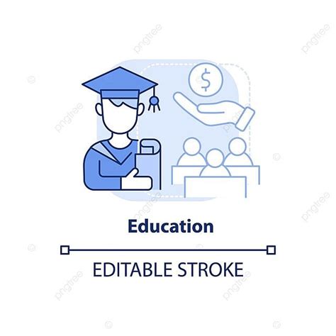 Education Light Blue Concept Icon Lineart Vector Capital Vector