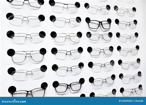 Eye Glasses On The Shelf In Shop Stock Image Image Of Eyesight