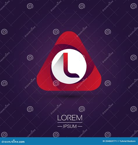 Logo Letter L Red Colored In The Triangle Shape Vector Design Template