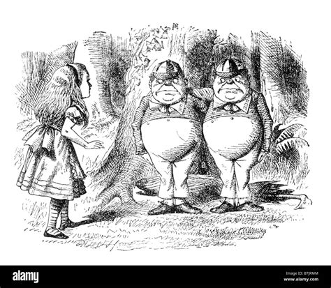 Tweedledum Und Tweedledee Alice Durch Den Spiegel Illustration Von Sir