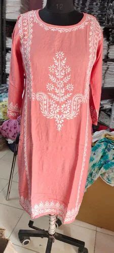 Heavy Embroidery Rayon Long Kurti Size Xl At Rs 475 In Lucknow Id