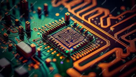 Premium Photo Generative Ai Integrated Circuit Super Macro 4k Complicated Detail Reality