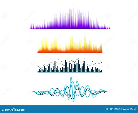 Vector Digital Music Equalizer Audio Waves Design Template Audio Signal Stock Vector