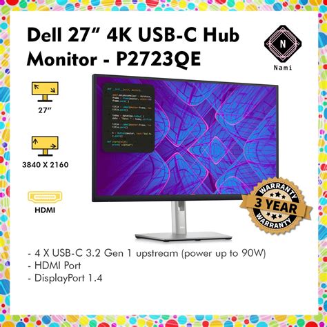 Dell K Usb C Hub Monitor P Qe Year Shopee Malaysia