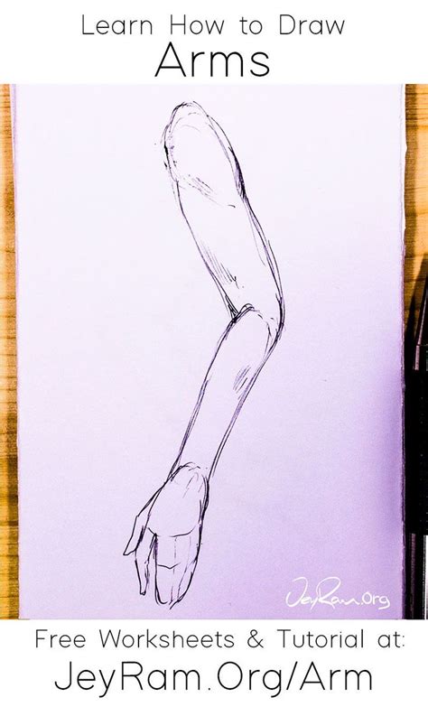 How To Draw Arms Free Worksheet Tutorial Arm Drawing Hand Drawing Reference Drawing Kits