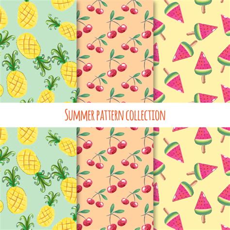 여름 과일과 아이스크림 패턴 컬렉션 Ai Eps Uidownload