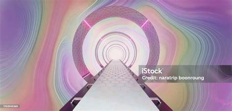 길고 어두운 터널 파이프 미래형 조명으로 공상 과학 터널 하이테크 터널 공상 과학 복도 하이퍼 루프 기술 파이프 레이저 광 터널