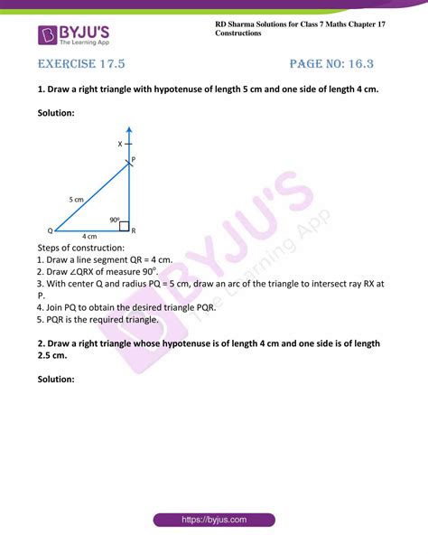 RD Sharma Solutions For Class Maths Chapter Constructions Avail Free PDF
