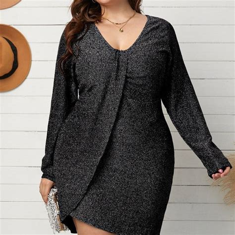 Plus Size Glitter Dress Etsy