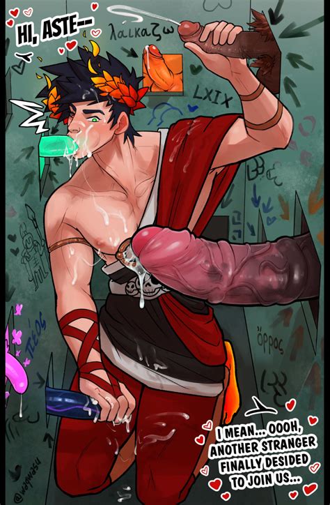 Rule 34 7boys Anthro Asterius Hades Big Penis Black Hair Blowjob
