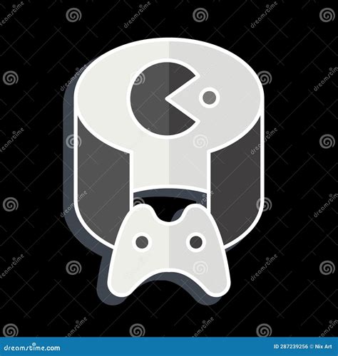 Icon Vr Game Related To 3d Visualization Symbol Glossy Style Simple Design Editable Stock