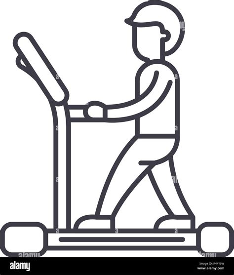Treadmill Line Icon Concept Treadmill Vector Linear Illustration Symbol Sign Stock Vector
