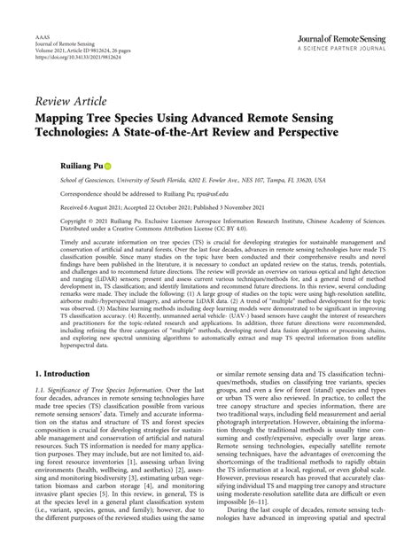 Pdf Mapping Tree Species Using Advanced Remote Sensing Technologies
