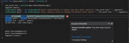 C Giriş Dizesi Doğru Biçimde Değil Decimalparse C C Sharp