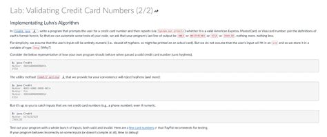 Solved Lab Validating Credit Card Numbers 2244