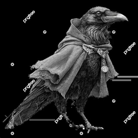 A Tall Lean Crow In A Tattered Travelers Cloak Holding An Ancient Brass