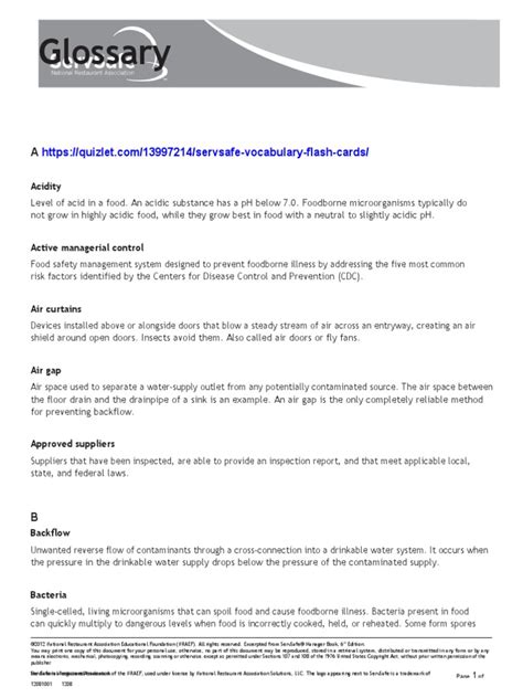 Servsafe Study Guide Pdf Foodborne Illness Foods