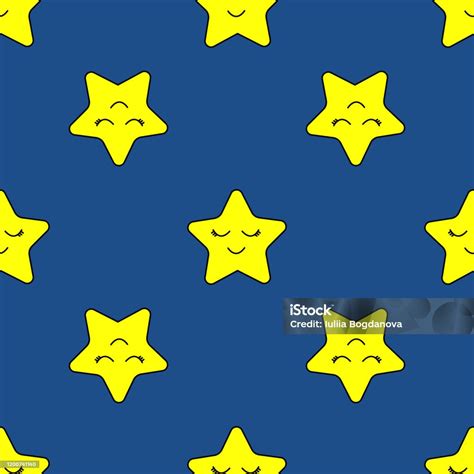 귀여운 별 캐릭터 자 고 귀여운 원활한 패턴 어린이 아기 직물에 좋습니다 좋은 밤 디자인 침실 린넨 벽지 과학에 대한 스톡 벡터 아트 및 기타 이미지 Istock