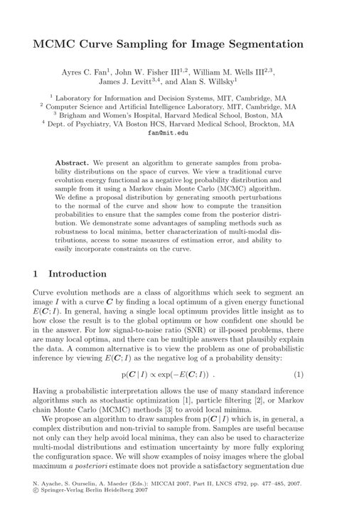 Pdf Mcmc Curve Sampling For Image Segmentation