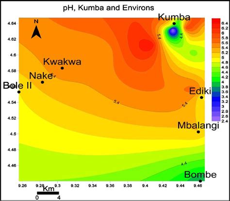 Spatial Variation Of Ph High Ph Values Are At Mbalangi Bole Ii Nake