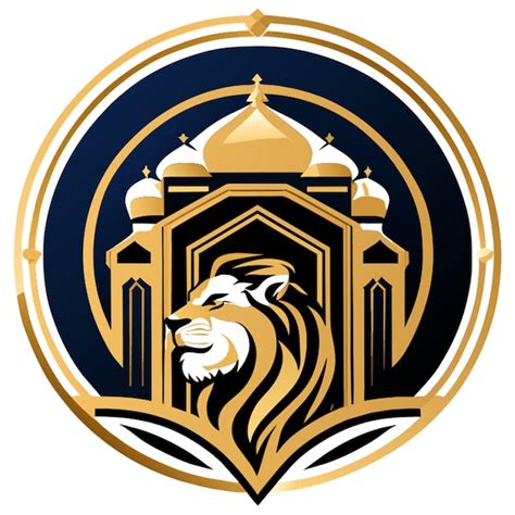 사자 모스크 로고 터 일러스트레이션 프리미엄 Ai 생성 벡터