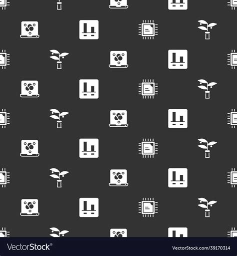 Set Processor Cpu Plant Breeding Chemical Vector Image