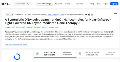 A Synergistic Dna Polydopamine Mno 2 Nanocomplex For Near Infrared Light Powered Dnazyme