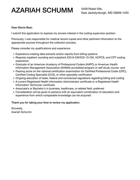 Coding Supervisor Cover Letter Velvet Jobs Coding Supervisor Cover Letter Velvet Jobs