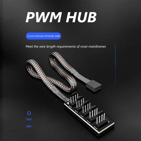 335cm 1 To 5 4 Pin Pwm Fan Hub Splitter Adapter C Vicedeal