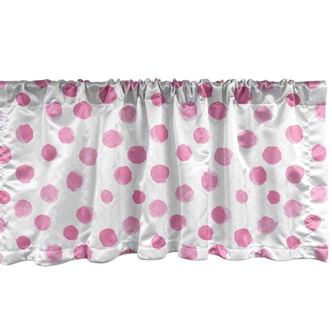 Ambesonne Pastel Valance Pack Of 2 Brushstroke Soft Polka Dots 54x18