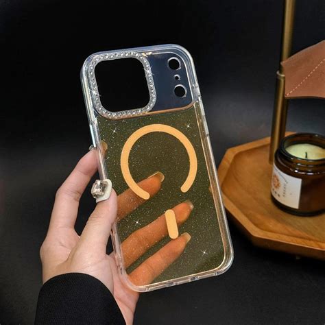 Fashion Diamond Lens Glitter Magnetic Phone Case For Iphone 17 16 15 14