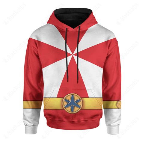 Power Rangers Lightspeed Rescue Red Ranger Costume Hoodie Sweatshirt T