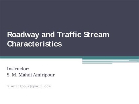 Pdf Roadway And Traffic Stream Characteristics Dokumentips