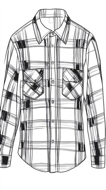 Vector Image Of Checkered Pattern Longsleeved Shirt Premium Ai