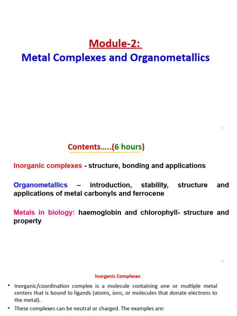 Chemistry Module 2 Part 2 Pdf Coordination Complex Ligand