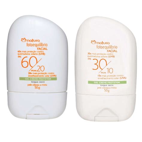 Gel Creme Protetor Solar Facial Fps 30 Ou 60 Fpuva 20 Natura 50g