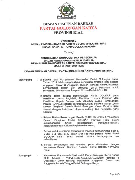 Bappilu Golkar Contoh Pdf