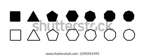 Geometric Shapes Polygons Various Number Sides Stock Vector Royalty Free 2240341495 Shutterstock