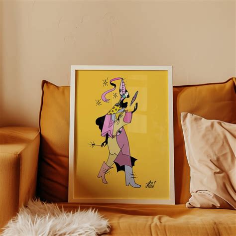 The Mirror Mage Hand Drawn And Digitally Colored Art Print Poster For