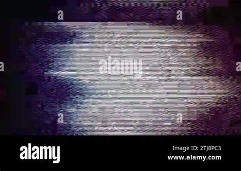 Abstract Simulation Of Analog Interference Vintage Tv Glitches Old Video Footage Weak Signal