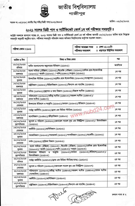 Degree 1st Year Exam Routine 2023 রুটিন ডাউনলোড করুন