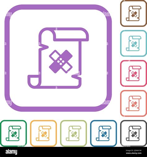 script patch simple icons in color rounded square frames on white