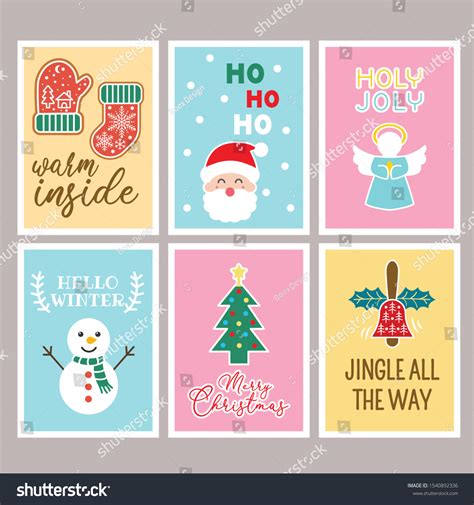 Cute Christmas Card Design Template Stock Vector Royalty Free