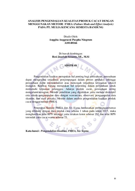 Pdf Analisis Pengendalian Kualitas Produk Cacat Dengan Menggunakan