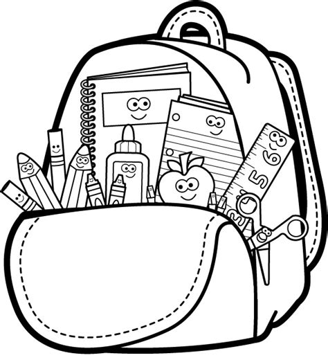 School Supplies Black And White Clipart Wikiclipart