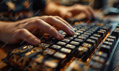 Una Persona Escribiendo En Un Teclado Con Las Teclas Mostrando Sus