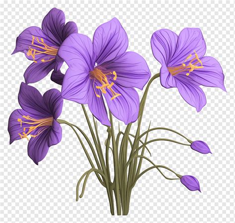 생기 넘치는 보라색 꽃 Png Pngwing